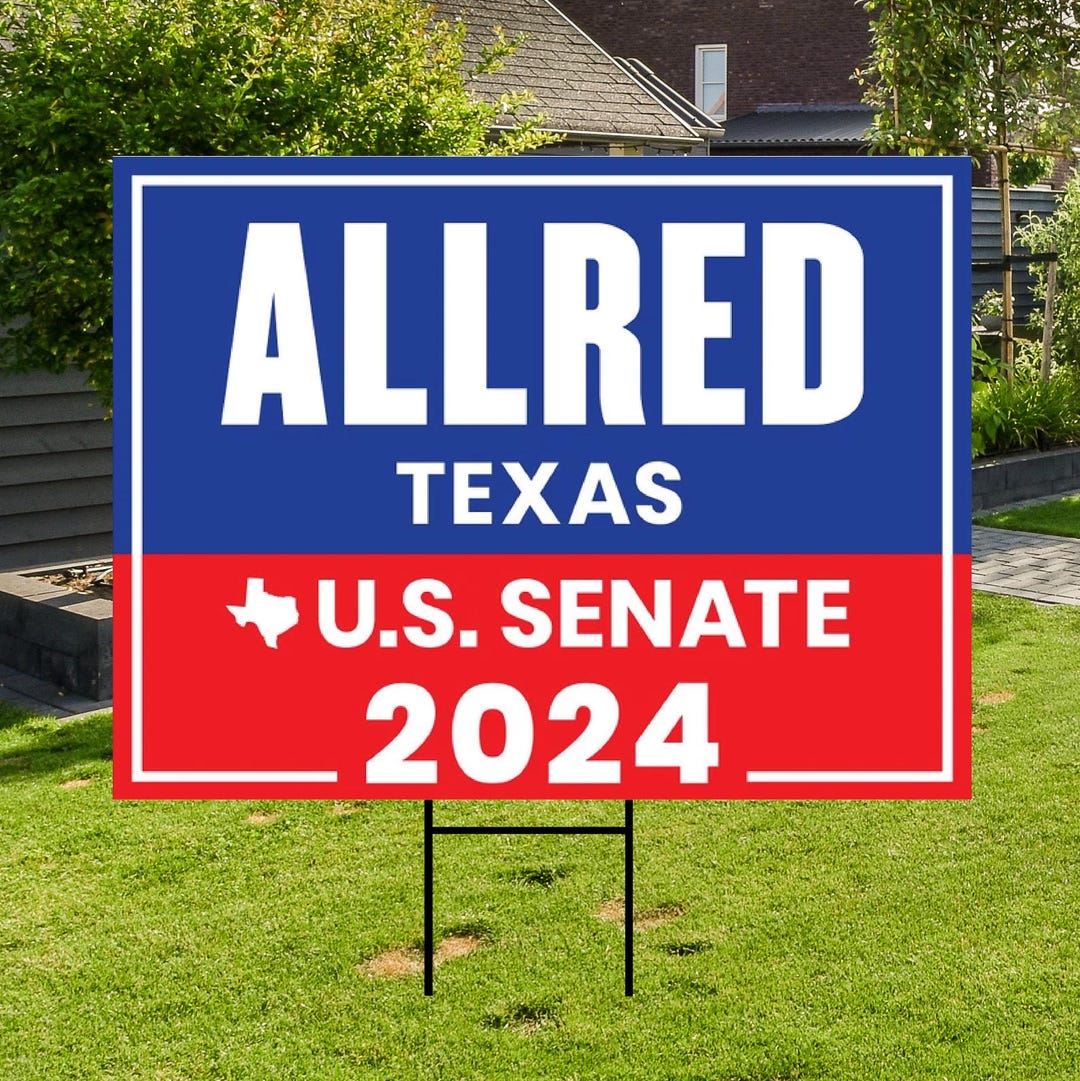 Colin Allred US Senate Yard Sign Coroplast US Senate Election Colin ...