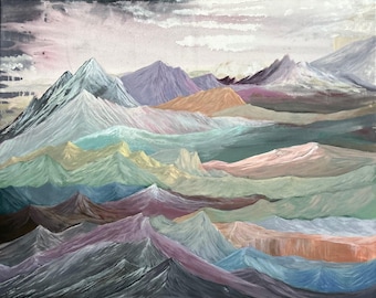 Printable Abstract Mountain Landscape Art Aesthetic Decor DIGITAL ...