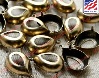 Antique Copper Filigree Prong Setting 30x25mm Oval Fits | Etsy