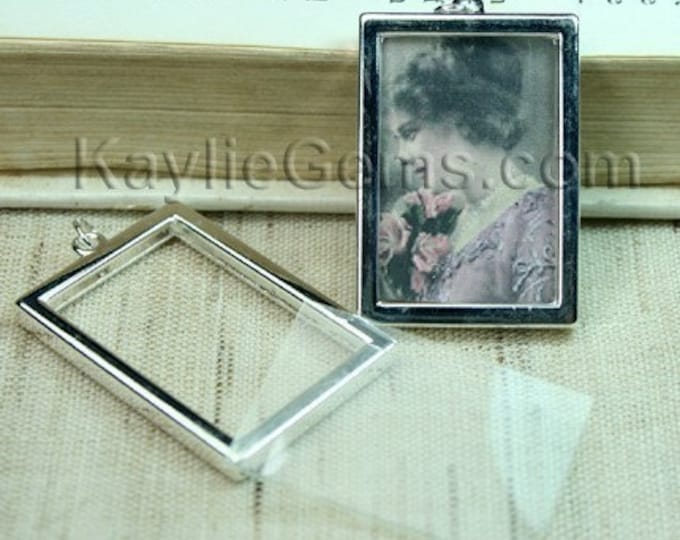 Picture Frame Charm Pendant Double Sided Rectangle Portrait - Etsy