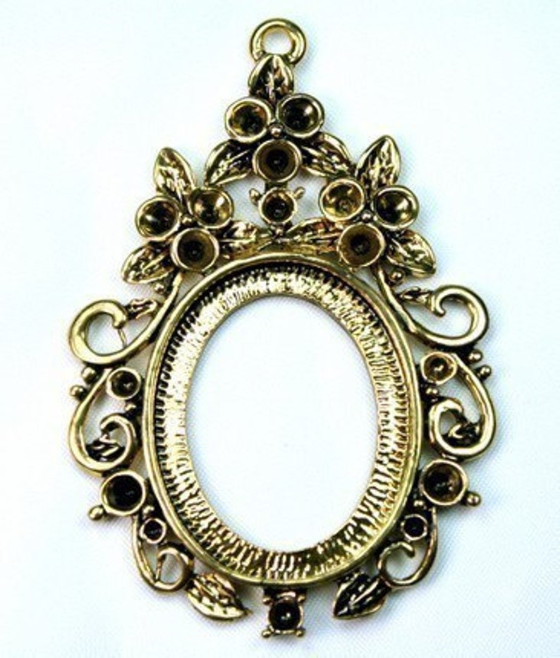 Cameo Frame Setting Antique Gold Victorian Rhinestone Embellished - FRM ...