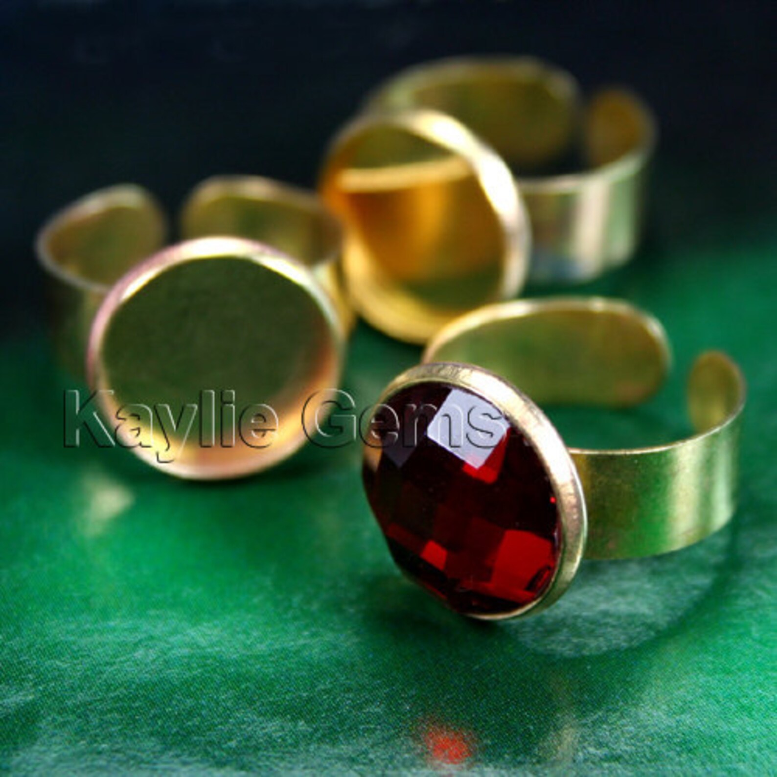 Adjustable Ring Shank Blank Cup Fits 14mm Round Cab Bright Silver ...