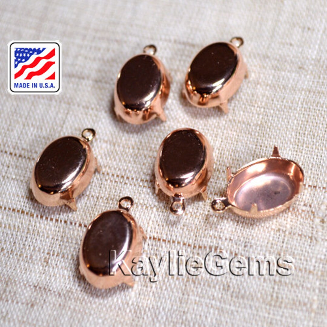 14x10 Rose Gold Oval Open Back Prong Close Back 1 Ring - Etsy