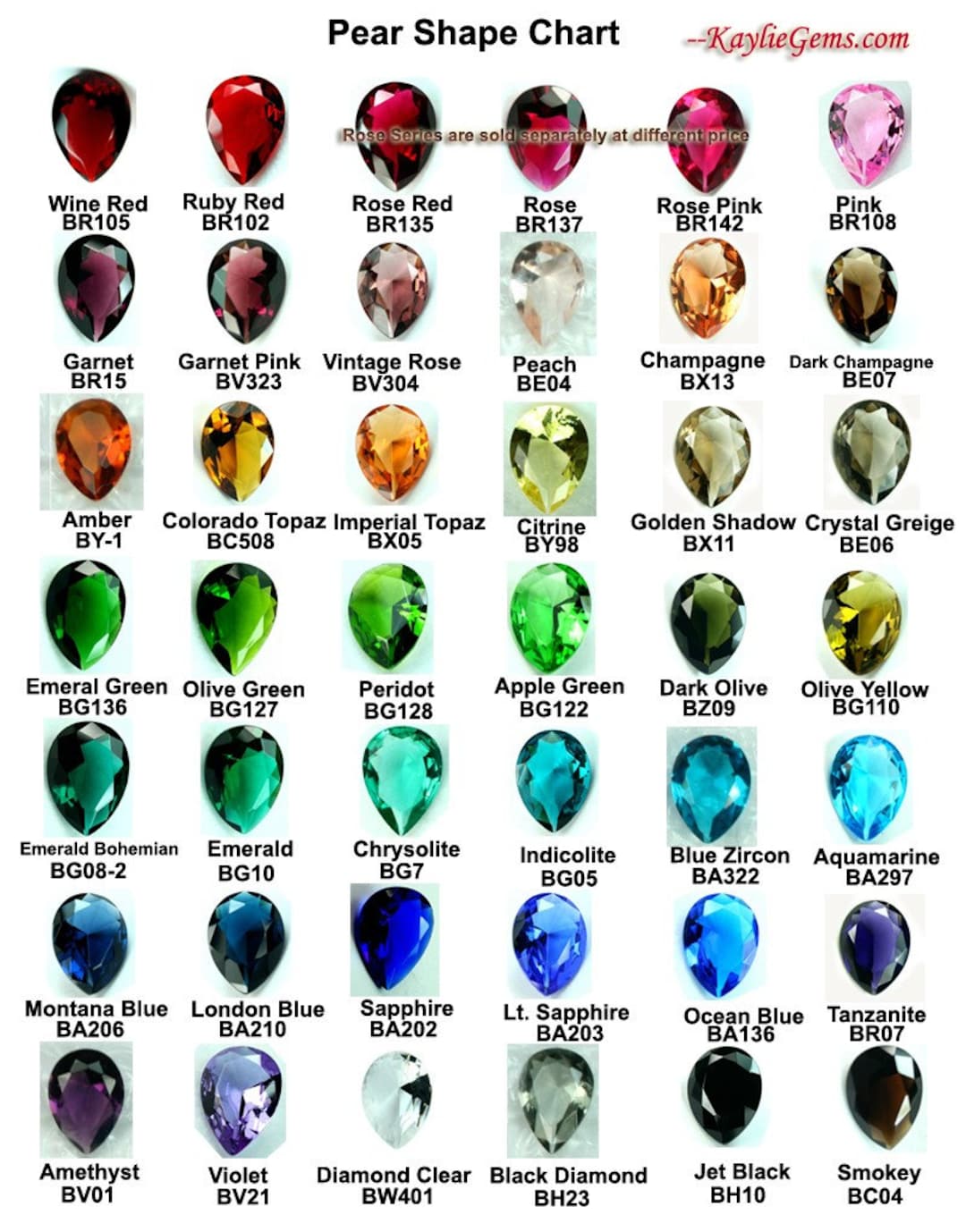 Glass Jewel 13x18mm Tear Drop Faceted Diamond Cut, Pointed Back ...