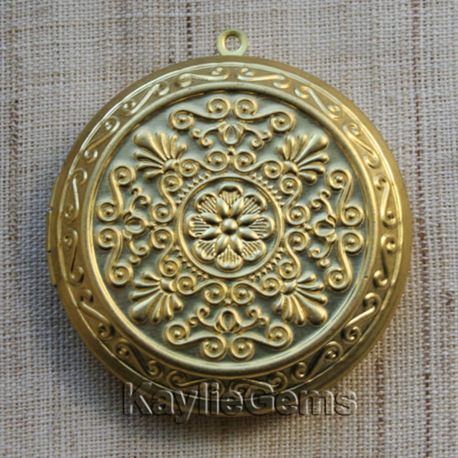 Beautiful Round Locket Hand Touched Antique Silver Two-sided - Etsy