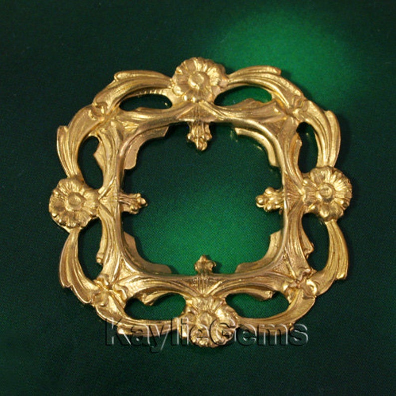 Filigree Stamping Square Frame Prong Setting Finding Art - Etsy