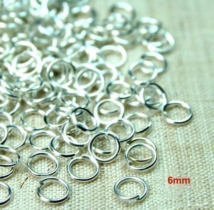 6mm 19 Gauge Open Jump Rings Heavy Strong Plated in Silver, Gold ...