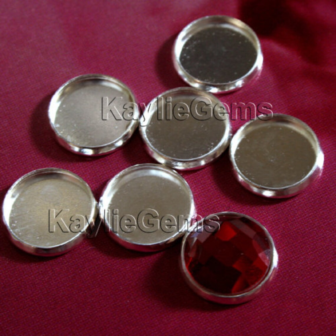 12 Cabochon Cab Setting Round 12mm Bezel Tray Silver, Antique Brass ...