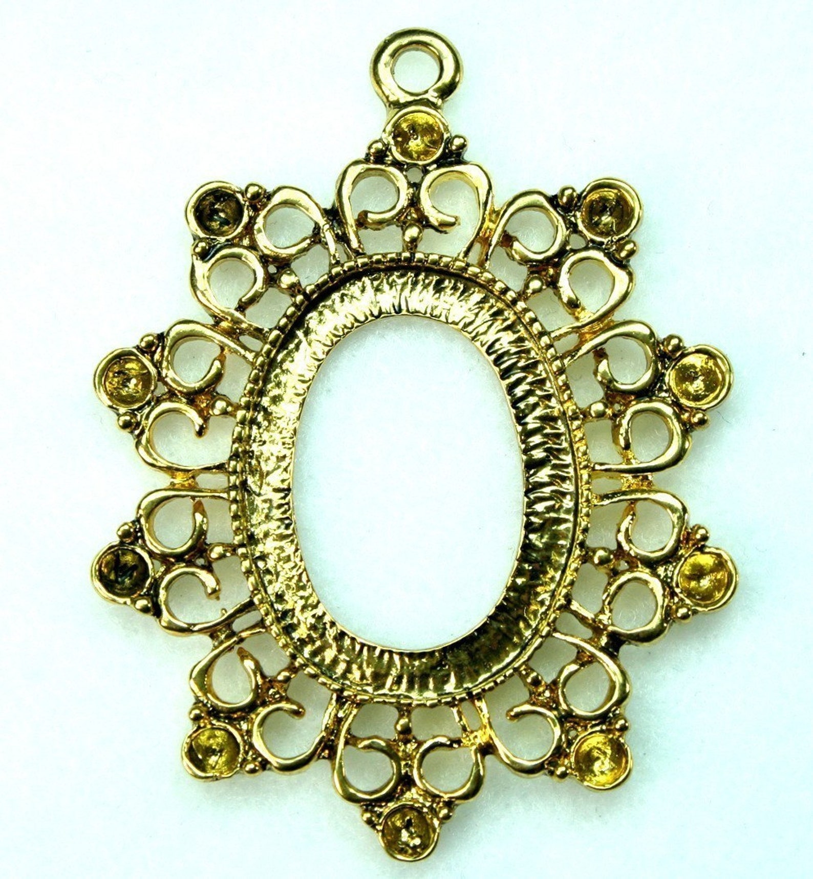 4pcs Antique Gold Cameo Cab Setting Frames Rhinestone | Etsy