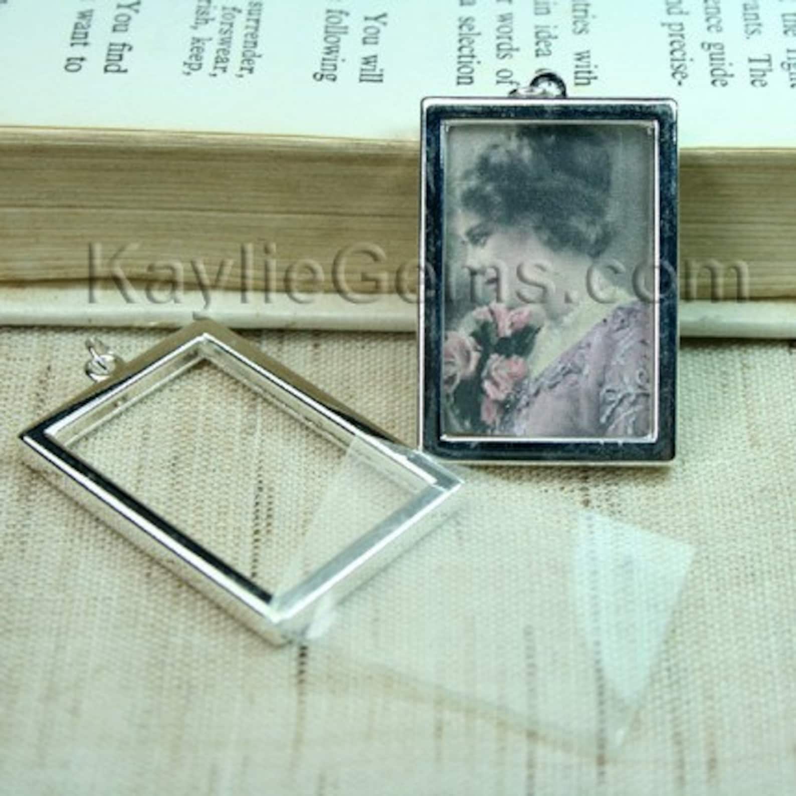 Picture Frame Charm Pendant Double Sided Rectangle Portrait - Etsy