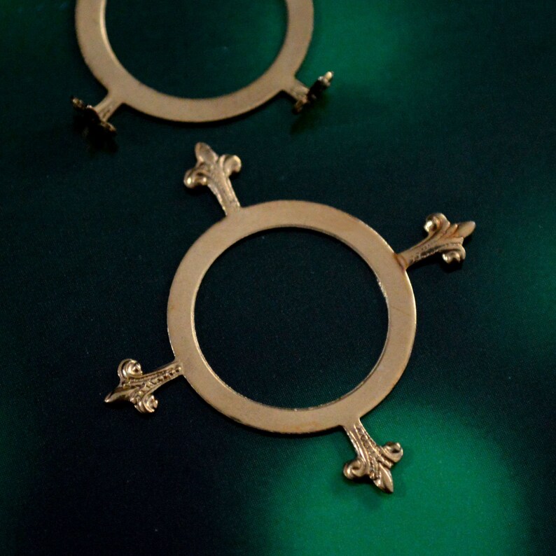4pcs Brass Open Back Cushion Prong Setting Adapter Round 25mm Turtle ...