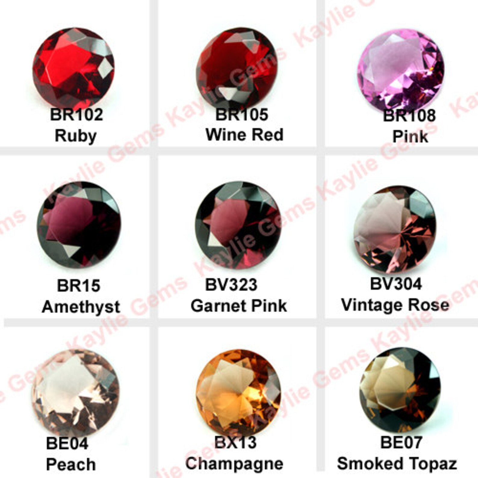 Glass Jewel Round 20mm Faceted Diamond Cut Pointed Back Unfoiled - Ruby ...