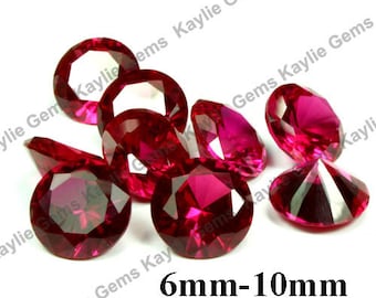 Lab Created Ruby 8mm - Etsy