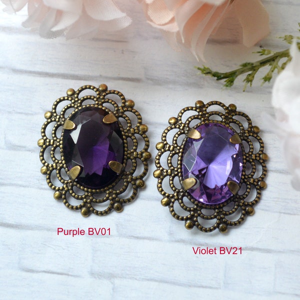 Purple Glass Jewel Etsy