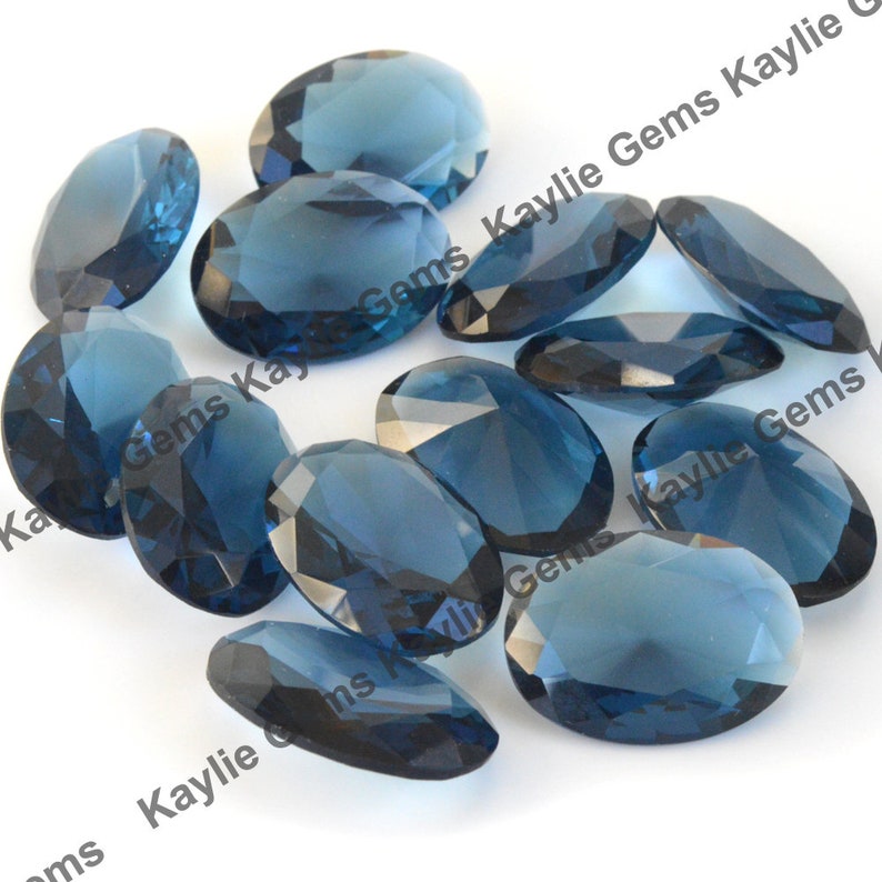 Montana blau 25x18mm Glas Juwel Edelstein Oval facettierten Diamant ...