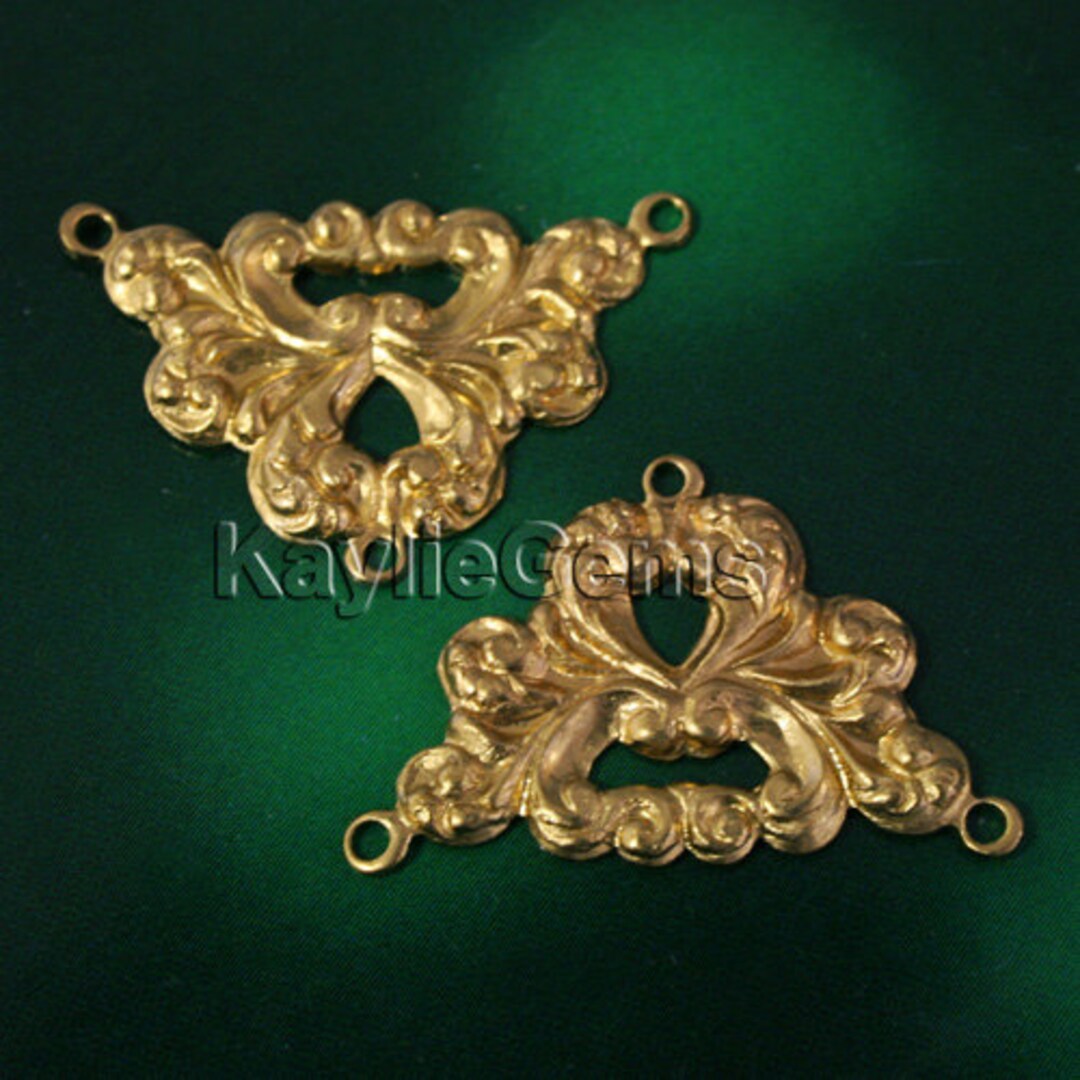 Filigree Stamping 3 Way Connector Victorian Art Nouveau -FI-R0991 - 2 ...