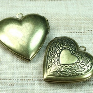 Antique Brass Heart Locket Pendant Victorian Style LKHS-118AB - 2pcs - Etsy