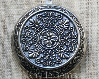 Blank Locket Antique Bronze Round Photo Lockets 32mm Set of 4 - Etsy