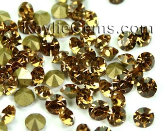 Rhinestone Chaton SS20 Machine Cut Pointed Back Foiled Jet | Etsy