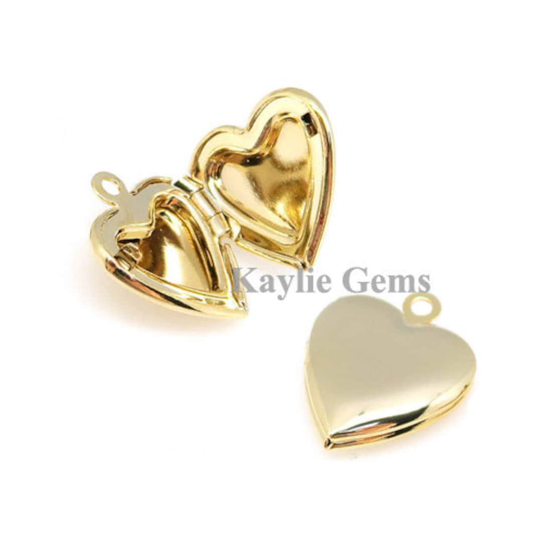 Heart Locket 20mm Real Gold Plated Glossy Smooth Plain Simple Elegant ...