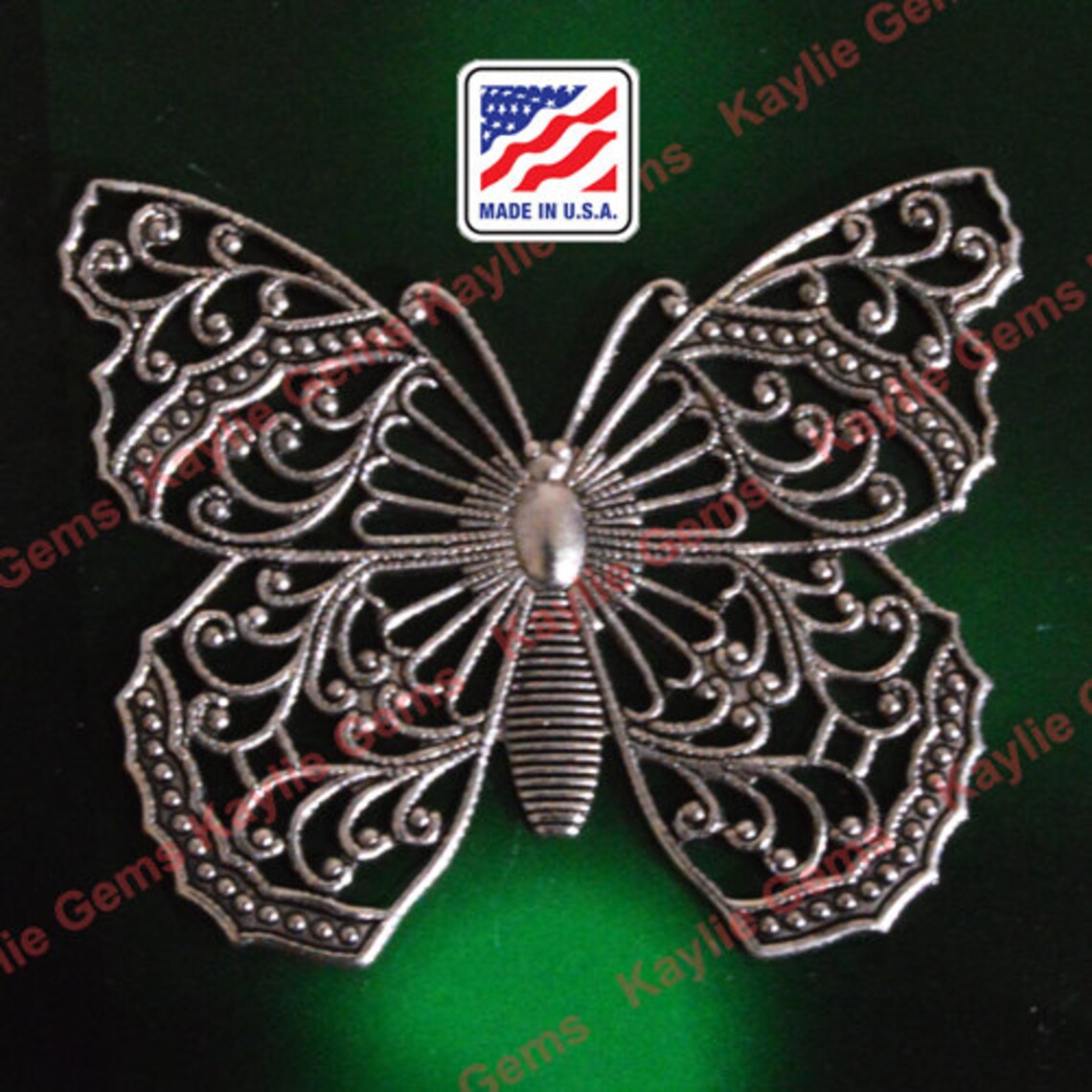 1 Exquisite Butterfly Filigree Stamping Victorian Style Oxidized ...