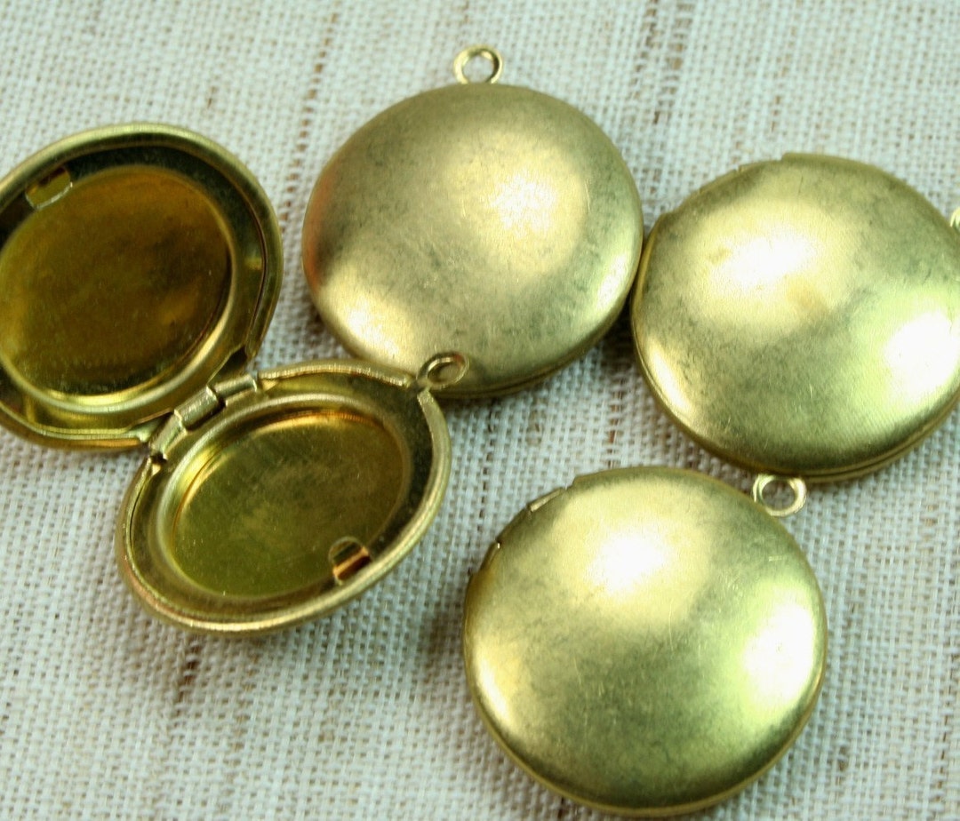 Round Locket 20mm Raw Brass Plain -LKRS-127RB - Etsy