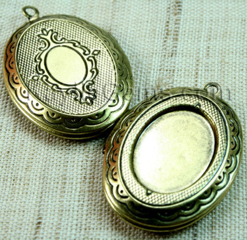 Oval Lockets Antique Brass Cameo Cabochon Frame Setting - Etsy