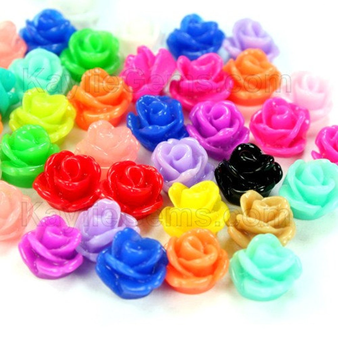 Mini Rose Flower Cabochon Flat Back 7.5mm Multi Color Mix 24pcs - Etsy