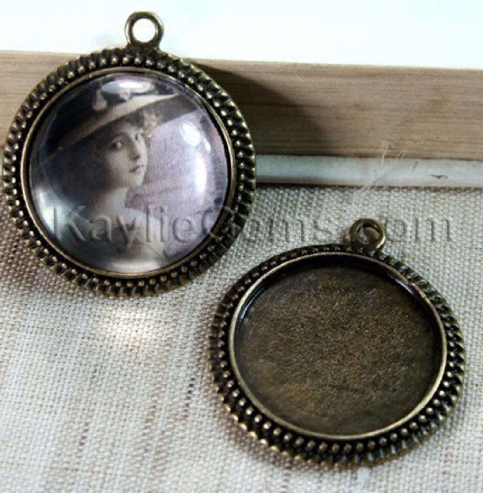 2 Sets Antique Brass Cameo Cab Frame Setting Pendants With - Etsy