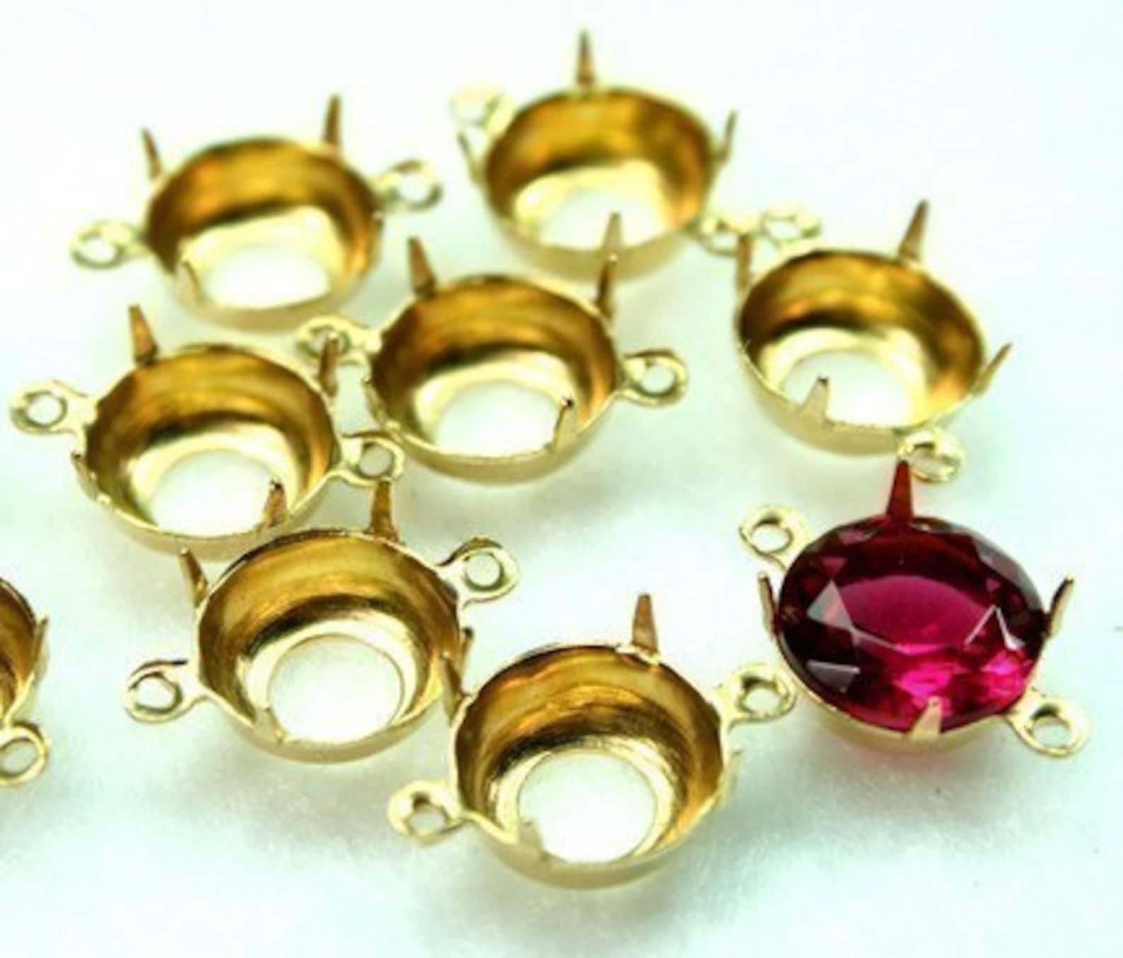 Glass Jewel 10mm Round Faceted Diamond Cut Pointed Back, Unfoiled - You ...