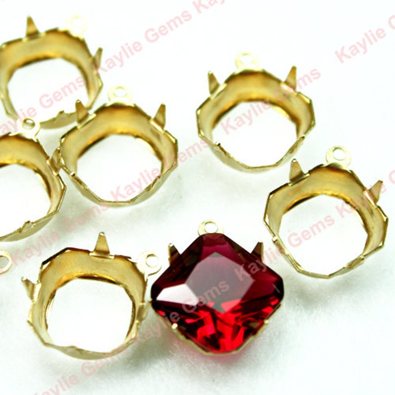 10x10 Octagon Open Back Prong Settings Raw Brass 1 Ring / 2 - Etsy
