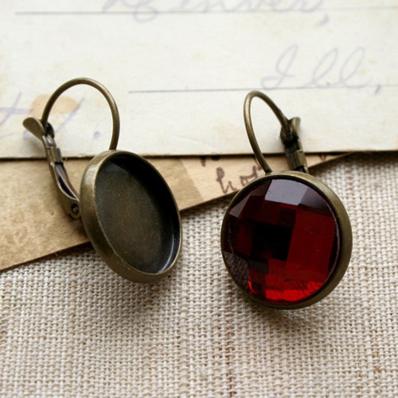 14mm Leverback Earring Cabochon Cab Setting Blank Bezel Cup - Etsy
