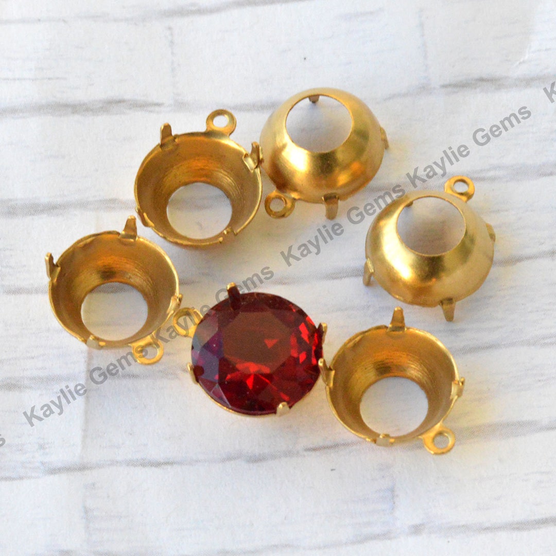 12mm SS50 Round Open Back Prong Setting 1 Ring Raw Brass - 8pcs - Etsy