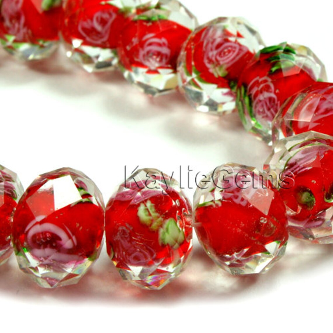 Lampwork Glass Bead 14x10mm 12x9mm 10x8mm Faceted Abacus - Etsy