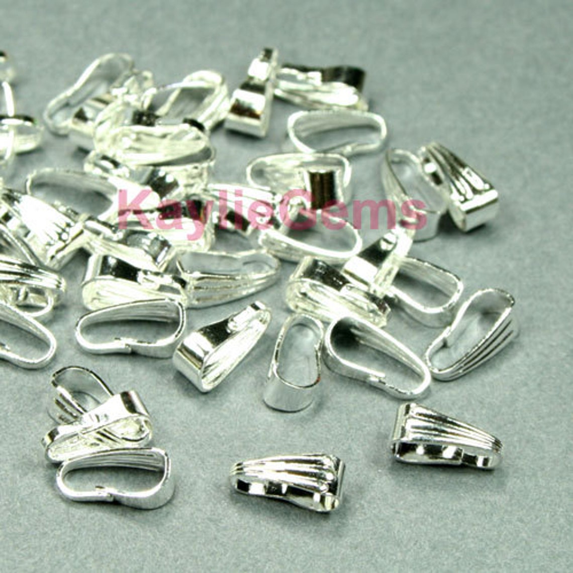 50 Snap on Pendant Bail 9x3.5mm Antique Brass, Antique Silver, Gold ...