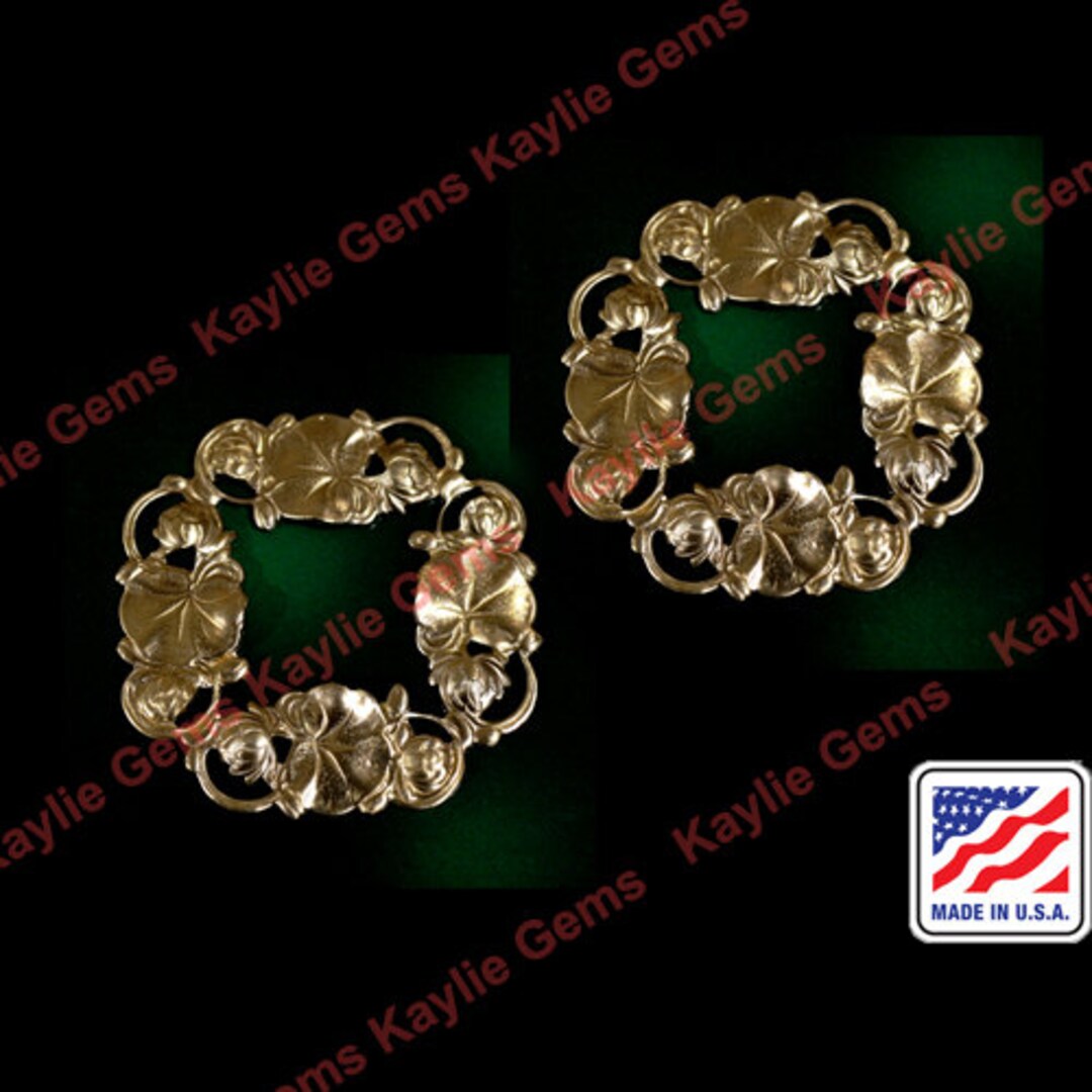 Filigree Stamping Ornate Floral Vine Leaf Morning Glory Flower Raw ...