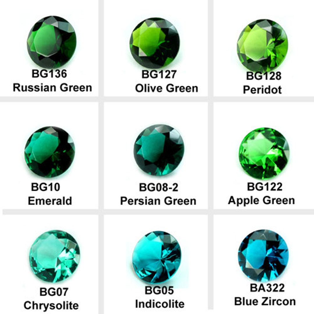 20mm Round Glass Jewel Faceted Pointed Back Unfoiled - Green, Emerald ...