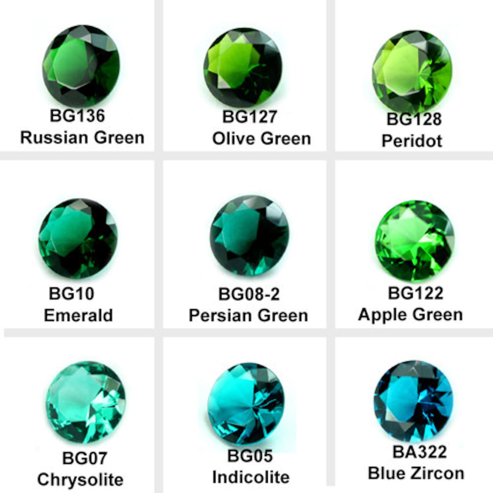 20mm Round Glass Jewel Faceted Pointed Back Unfoiled - Green, Emerald ...