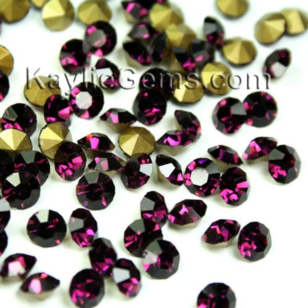 Rhinestone Chaton Ss20/4.8mm Machine Cut Pointed Back Foiled - Amethyst ...