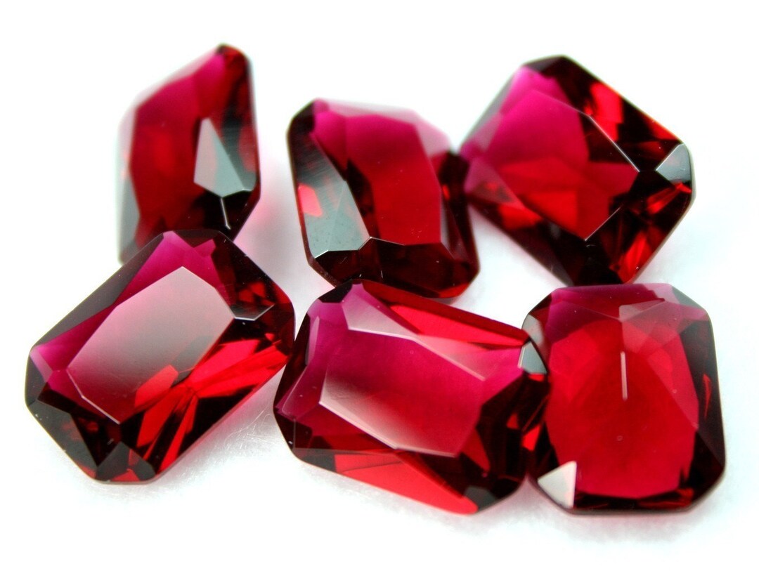 14x10mm 14x10 Rose Red Glass Jewel Octagon Faceted Diamond Cut Pointed ...