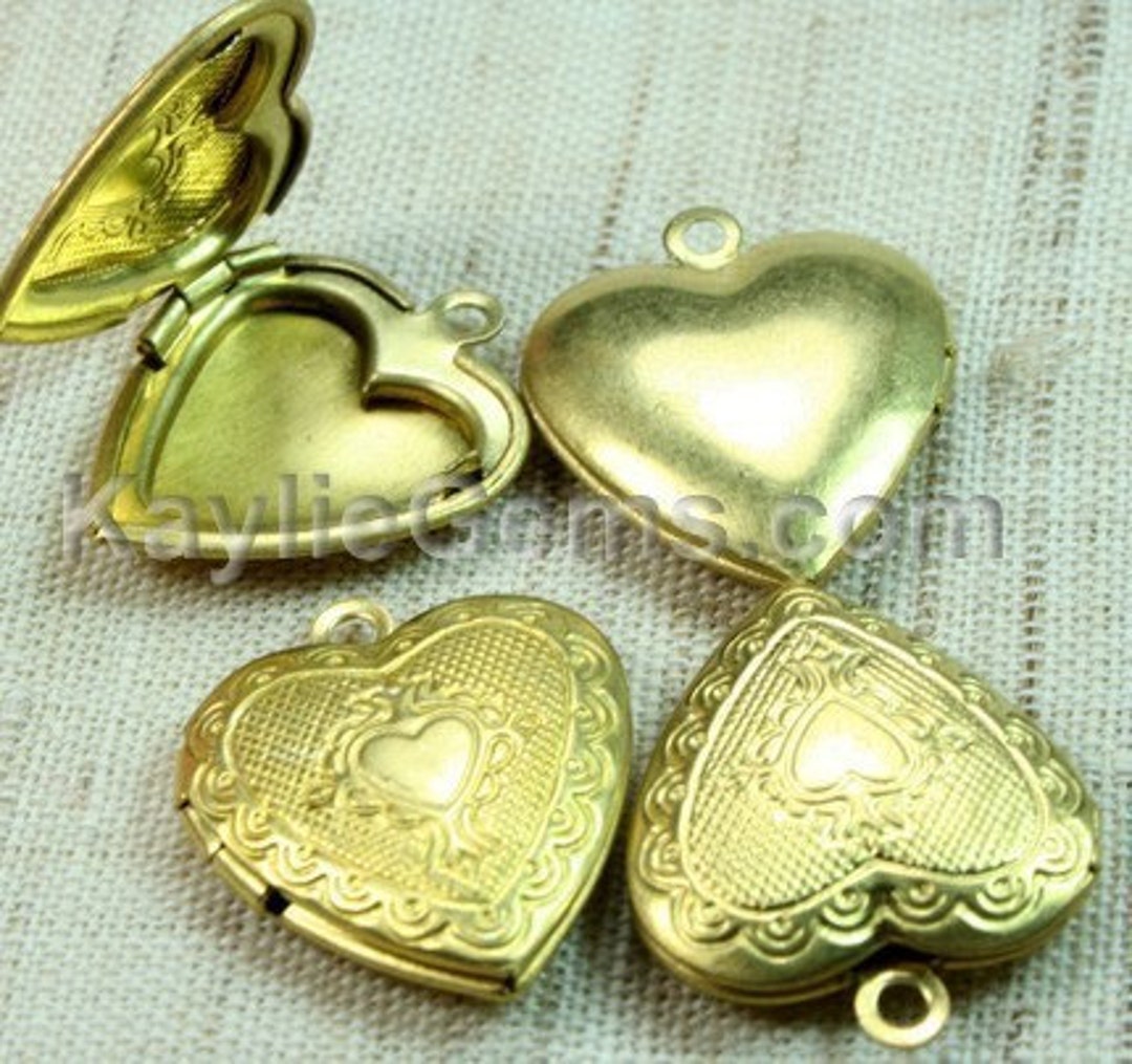 Heart Locket Raw Brass Victorian Style -LKHS-113RB - Etsy