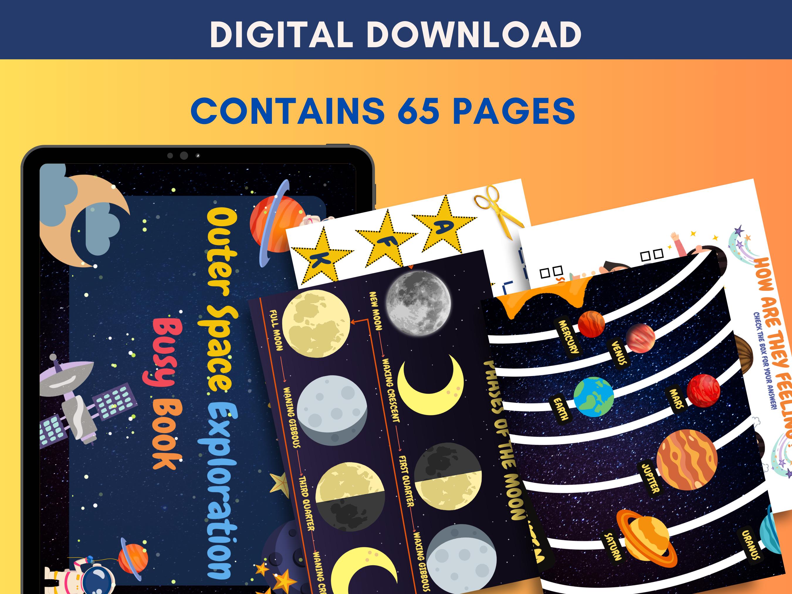 Printable Worksheets Outer Space Exploration Busy Book for Preschool ...