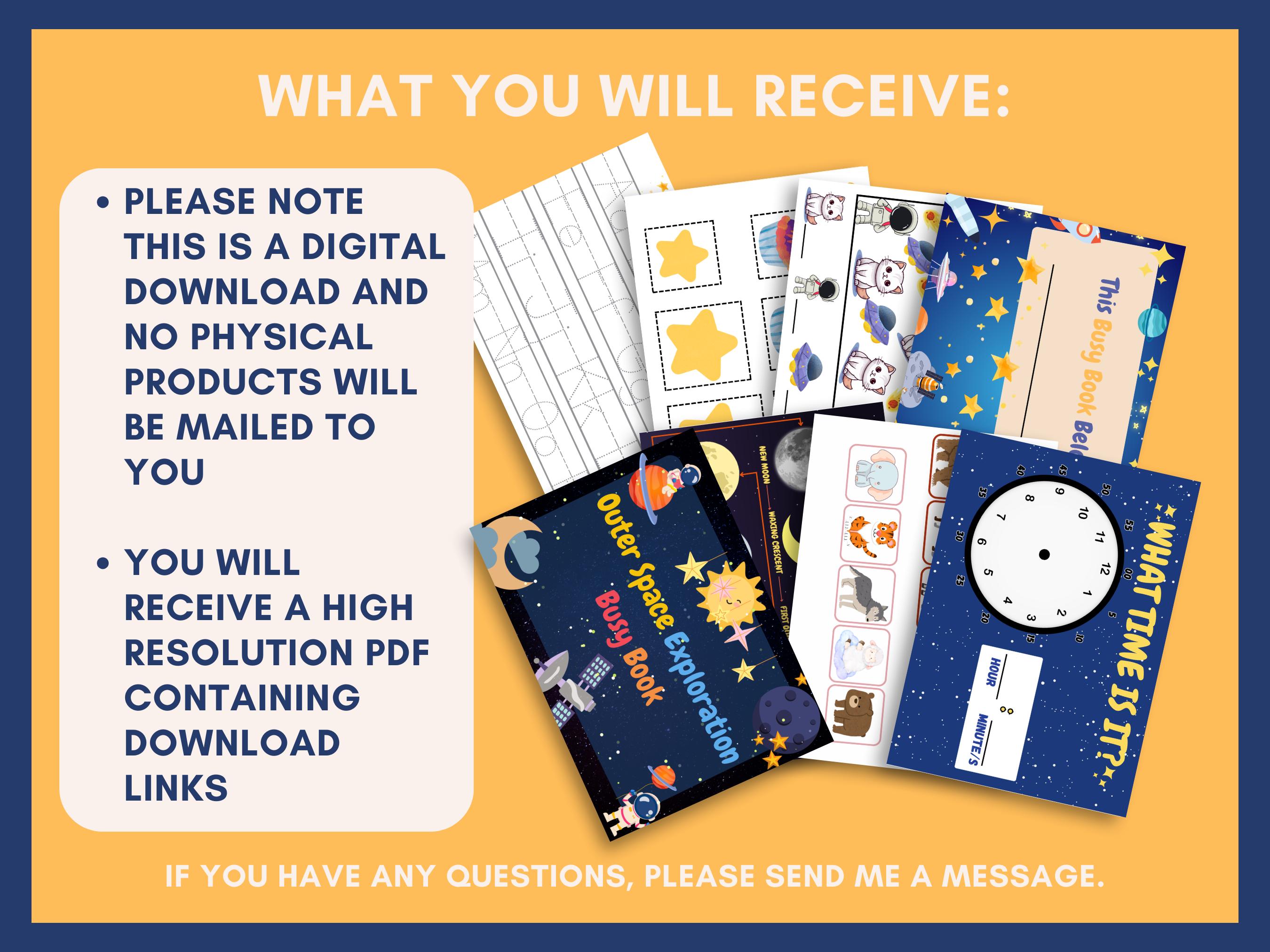 Printable Worksheets Outer Space Exploration Busy Book for Preschool ...