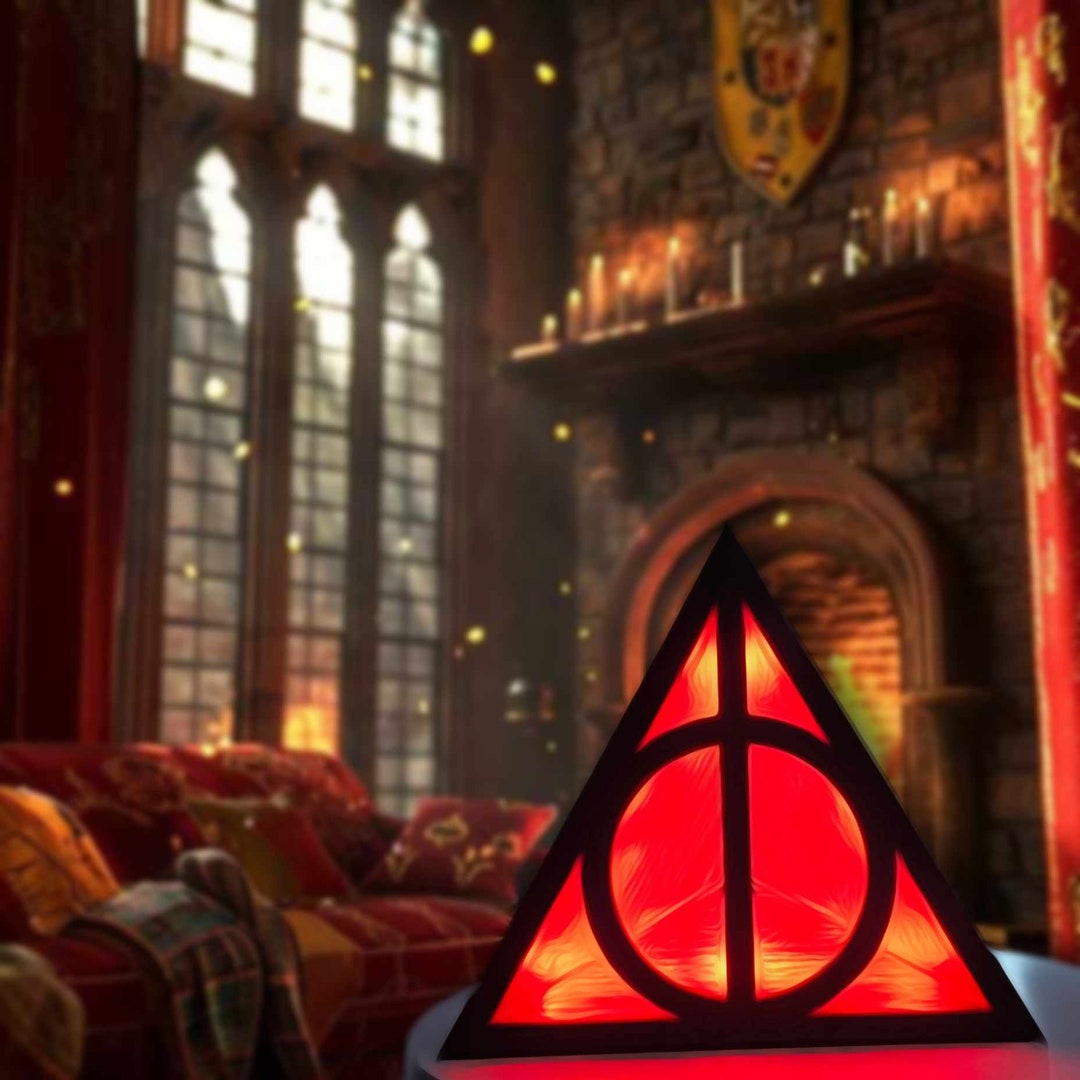 Deathly Hallows Hogwarts House Colors Lamp. Gryffindor, Slytherin ...
