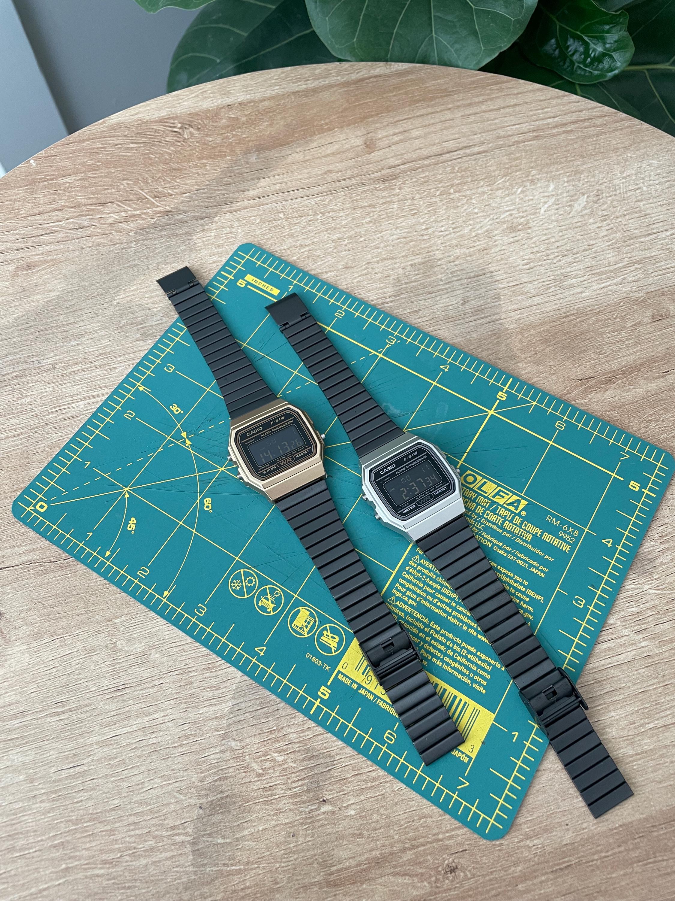 Custom Casio F-91W Negative Display and Metal Band Mod With Custom Case ...