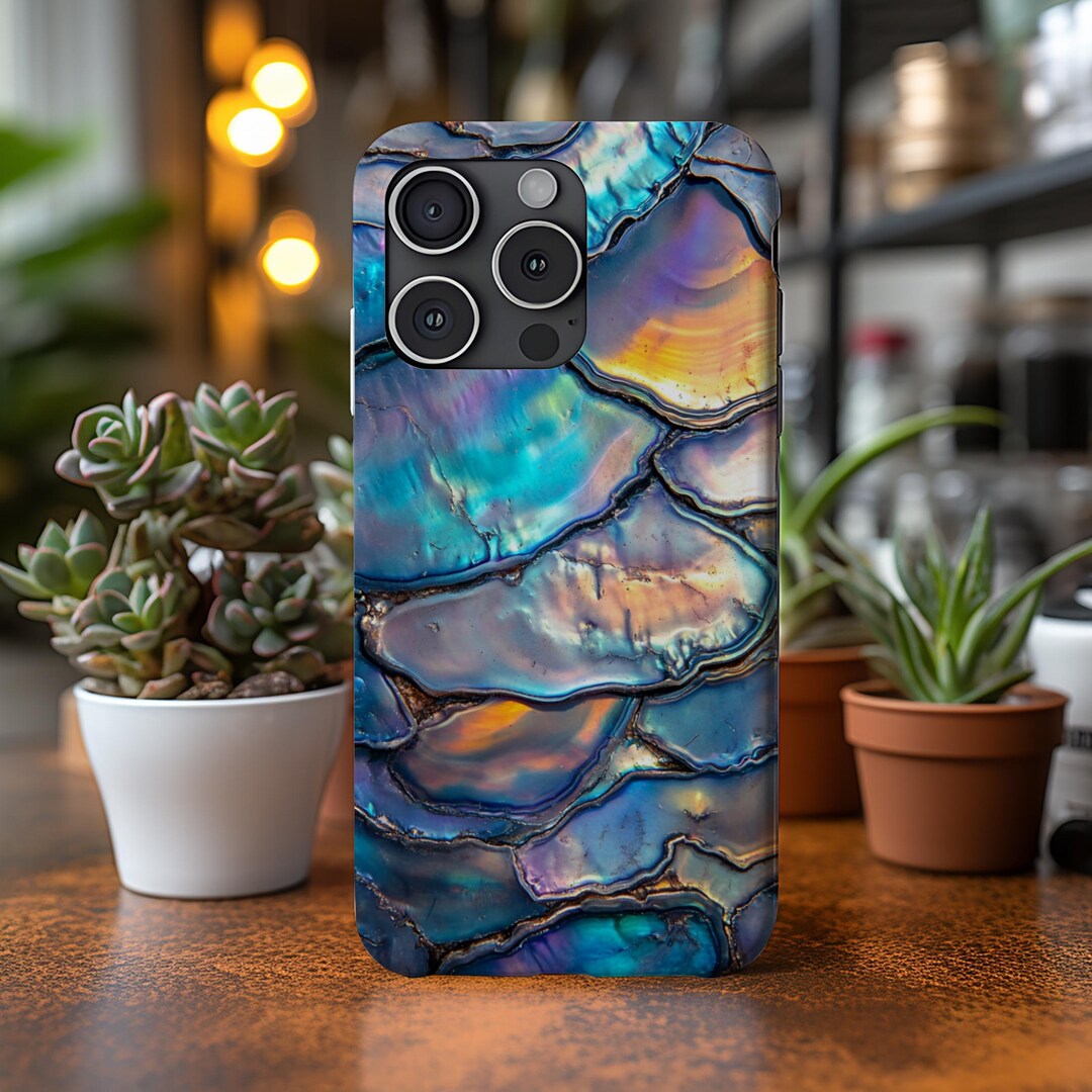 Magsafe Compatible Silver Abalone Shell Phone Case Elegant Purple, Gold ...