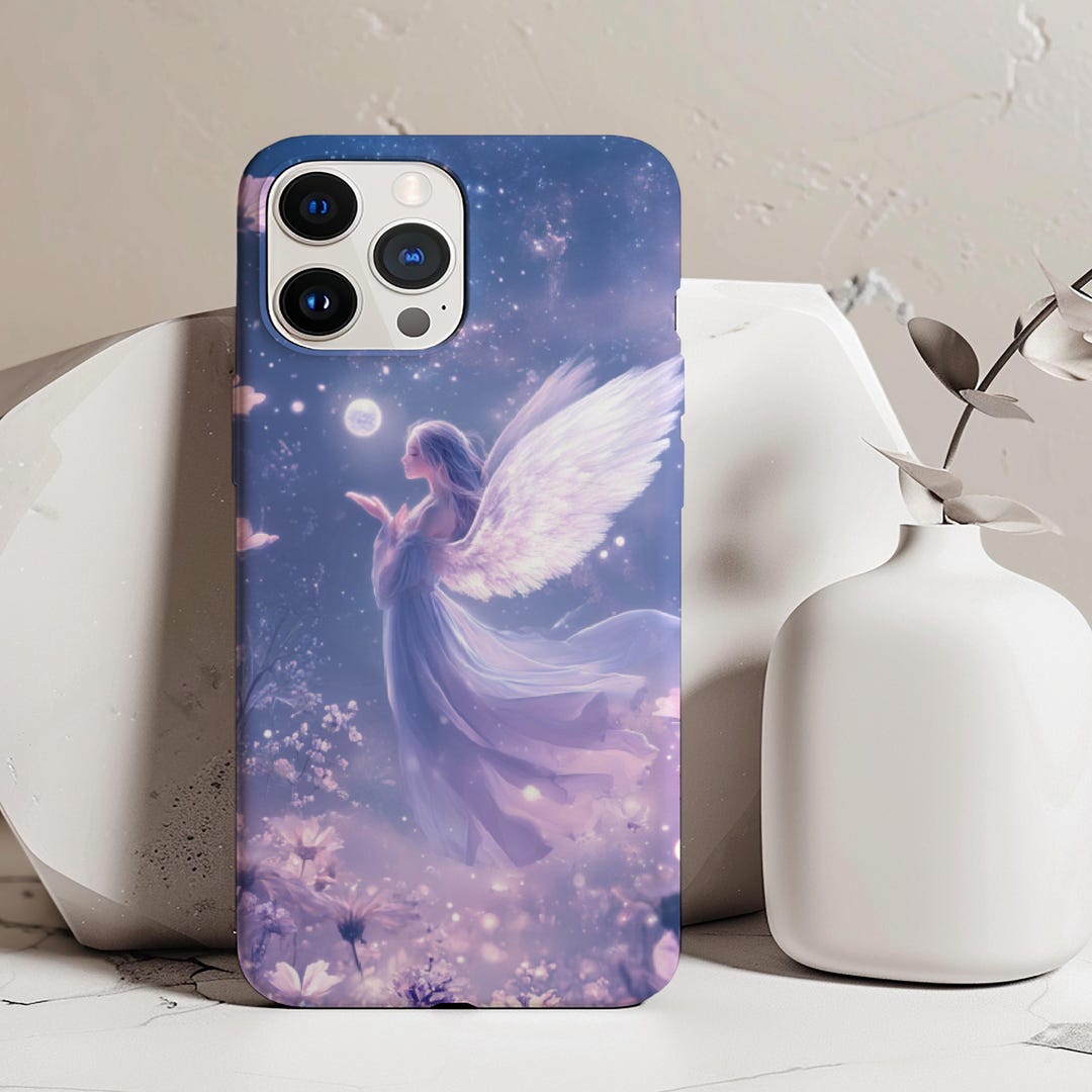Magical Angel in Moonlit Garden Phone Case for iPhone Samsung Galaxy ...