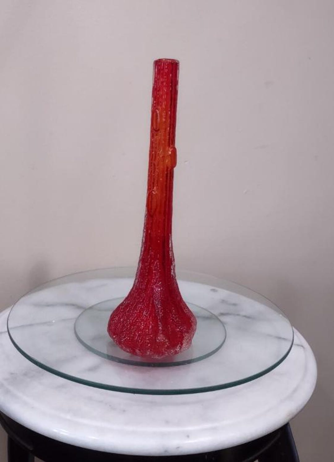 Vintage Japanese Ruby Red Tree Trunk Art Glass Vase Peedee - Etsy