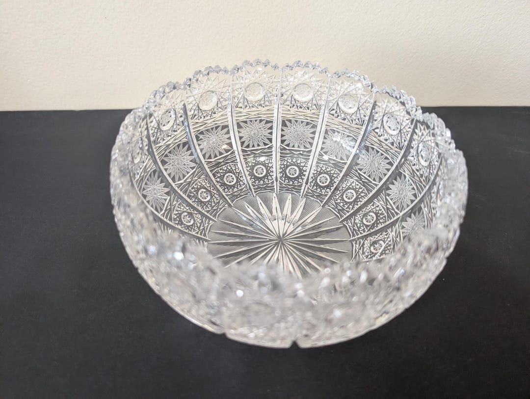Vintage Cut Lead Crystal 6" Bowl Queens Lace Pattern - Etsy