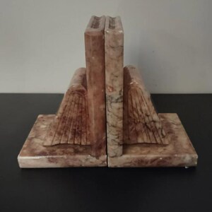 Art Deco Pair Pink Marble Stone Book Bookends That Look Like Books - Etsy